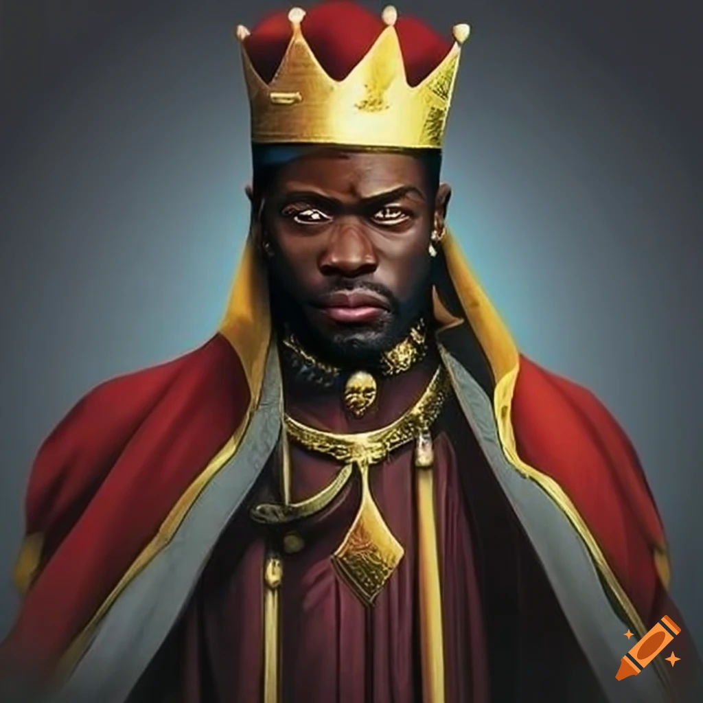 African american man portrayed as a king on Craiyon
