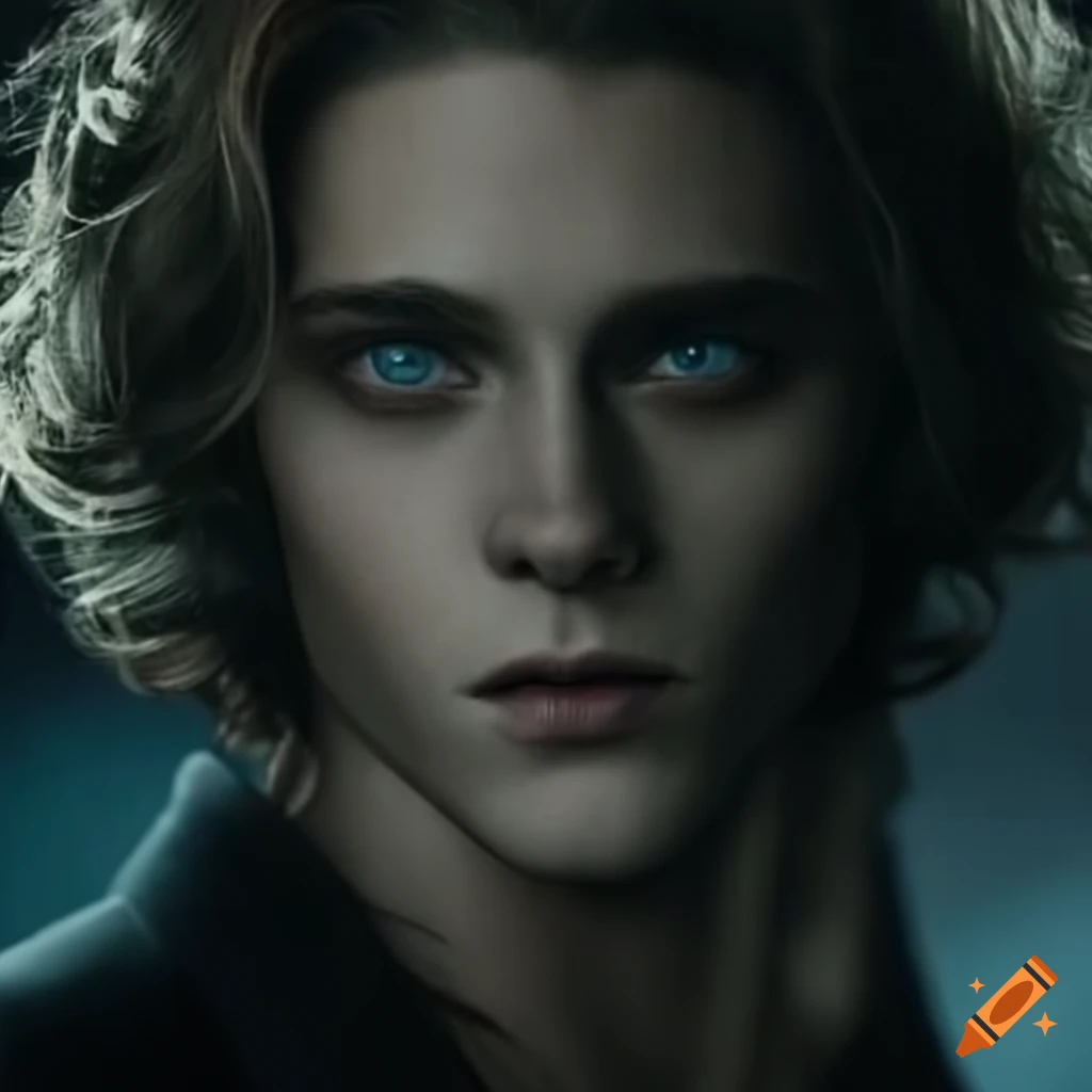 Close-up of Bryce McKenzie's face with Jasper Hale's eyes on Craiyon