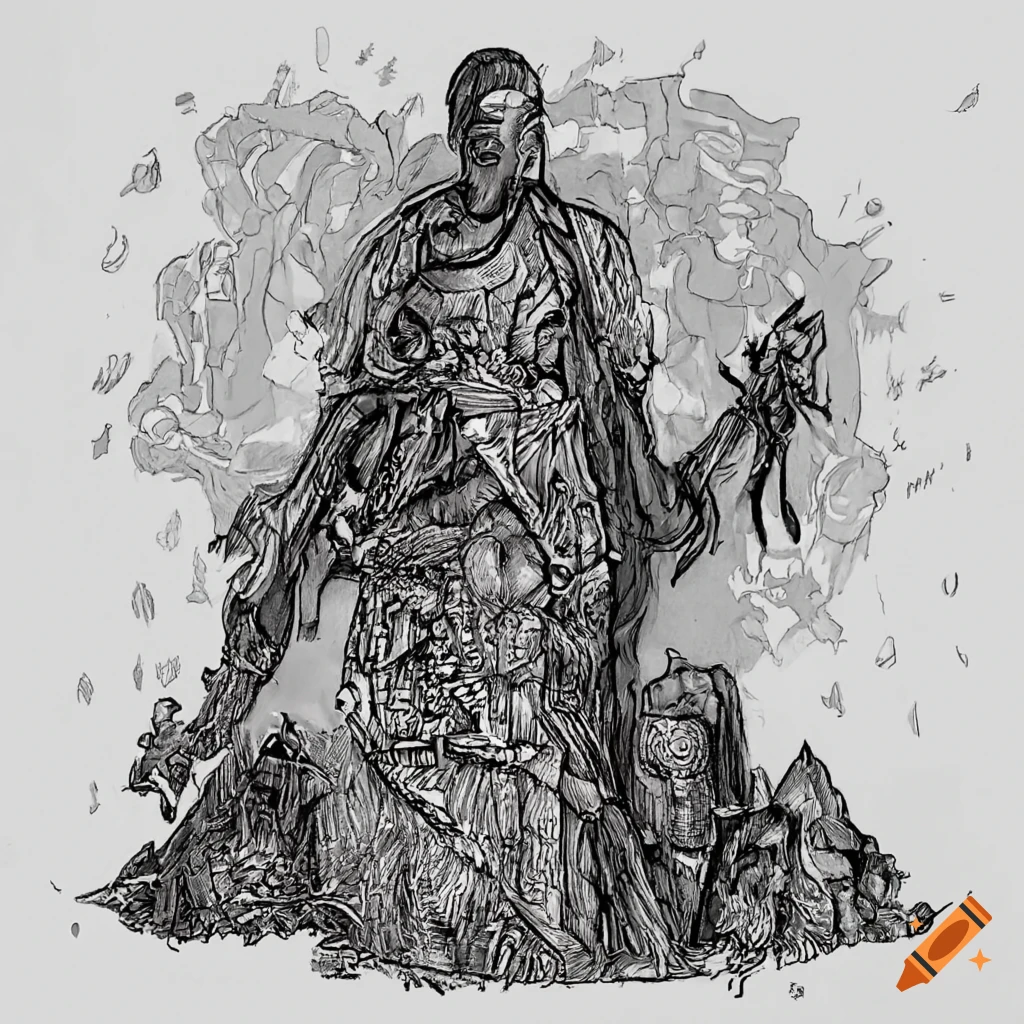 Ink drawing of teleportation in a dungeons and dragons style on Craiyon