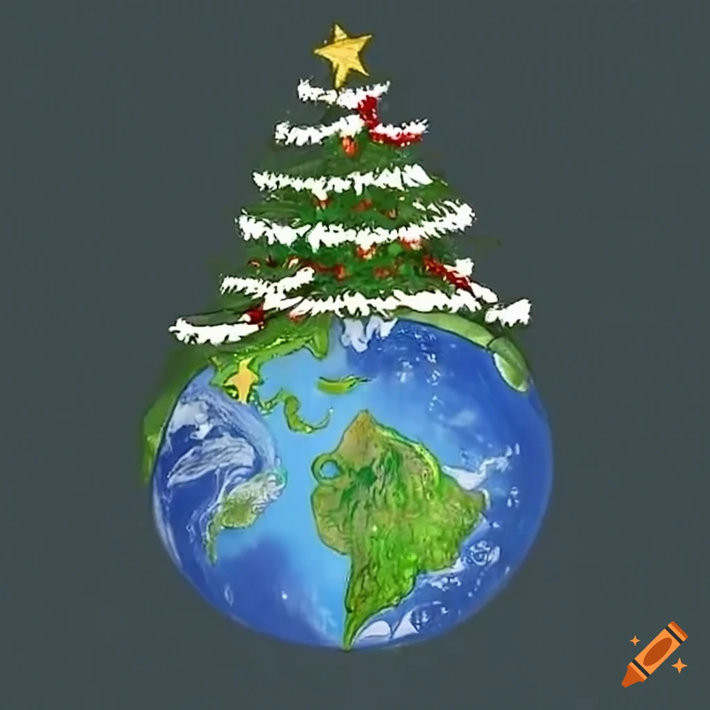 Christmas tree with planet earth on Craiyon