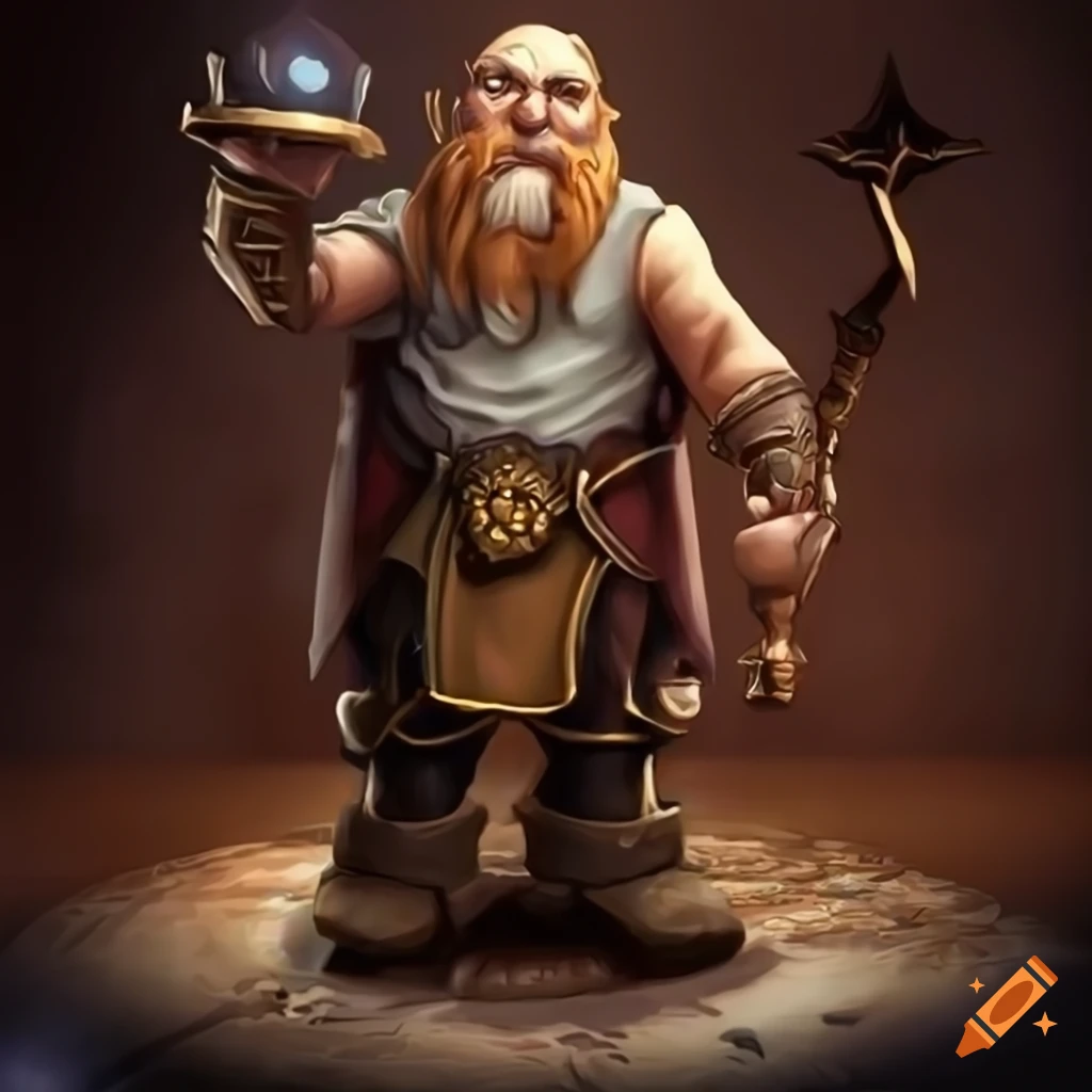 Fantasy portrait of a magician dwarf in a 3d comic style on Craiyon