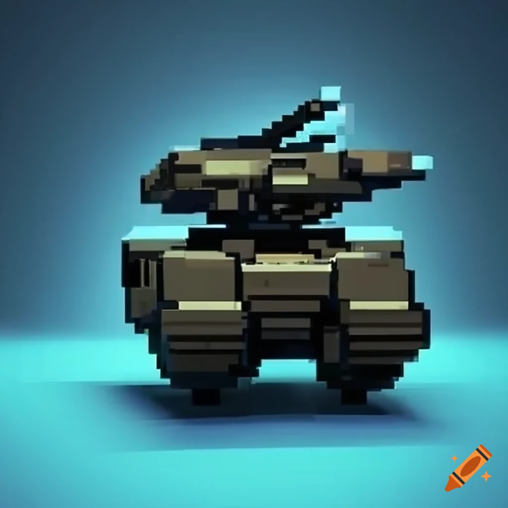 Pixel robot tank on Craiyon
