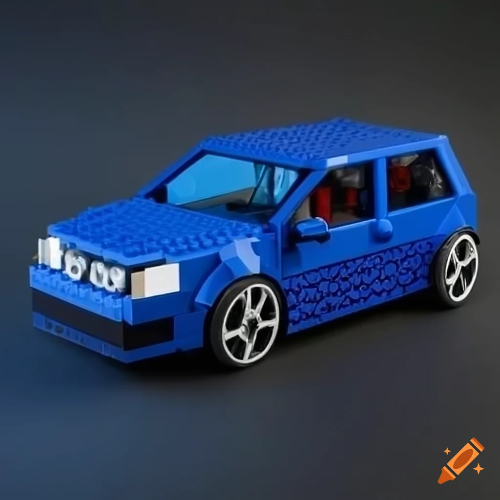 Realistic blue vw golf mk5 made of lego bricks on Craiyon
