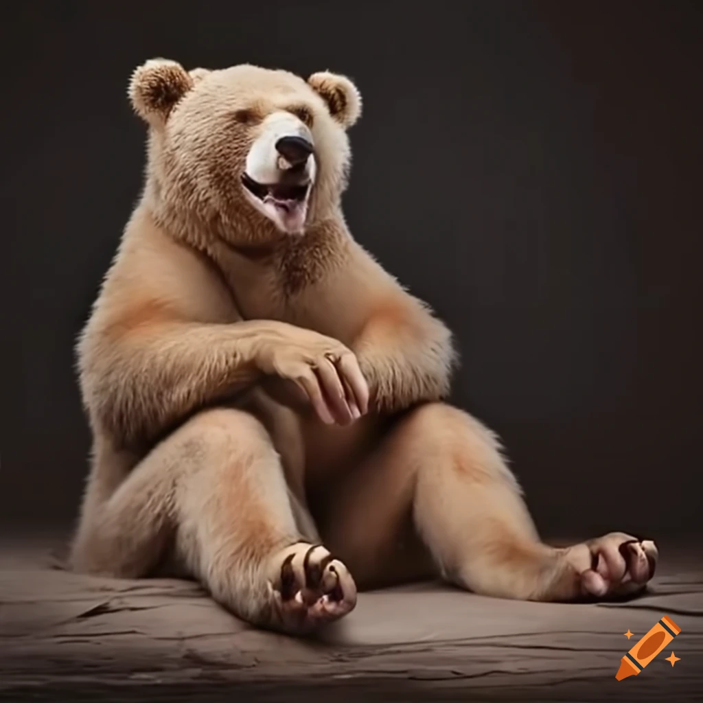 Bear with human hands and feet on Craiyon