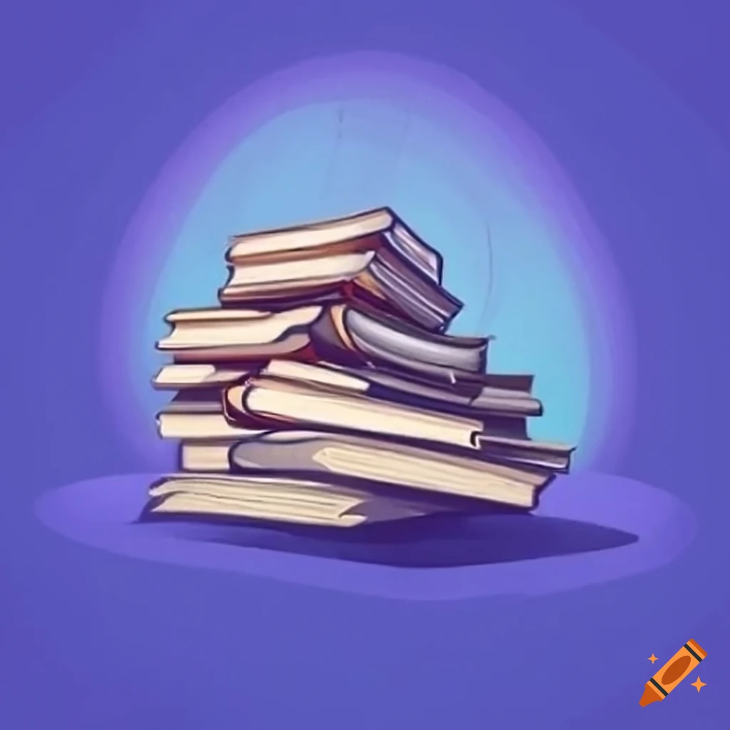Heap of books on Craiyon