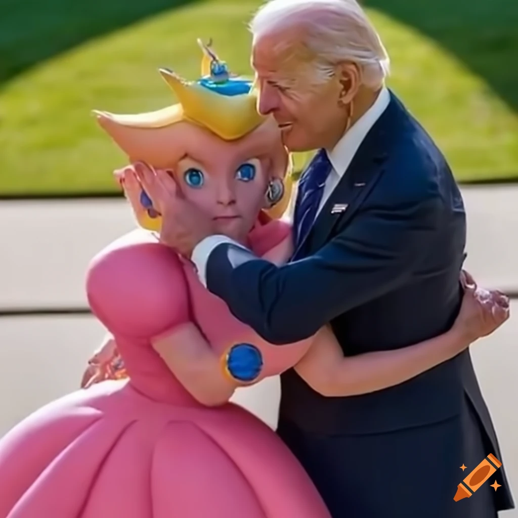 Politician hugging video game character in the white house on Craiyon