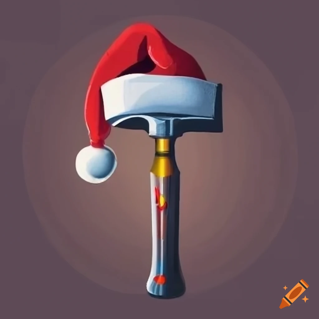 Hammer with santa hat on Craiyon