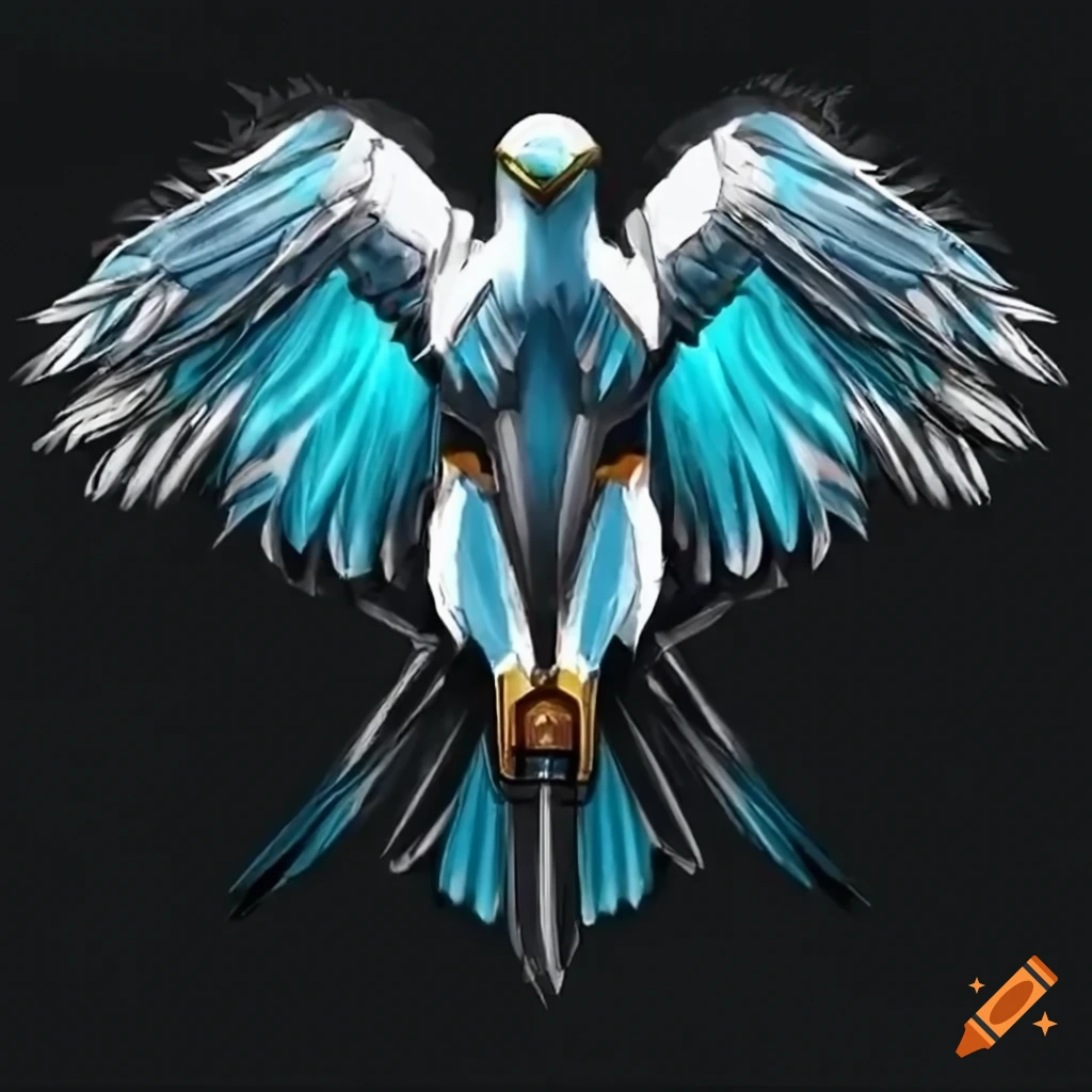 Android gull with double wings in a cyborg style on Craiyon