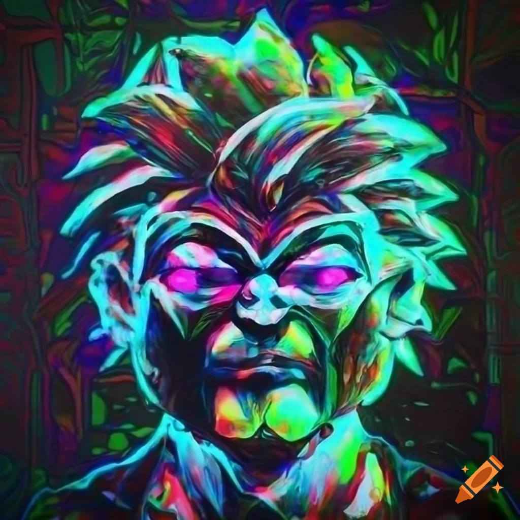 Artistic representation of broly in a variety of styles on Craiyon