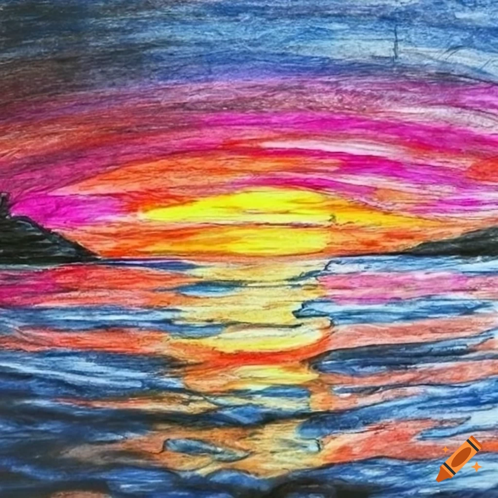 Sadness at the sea shore during sunset on Craiyon