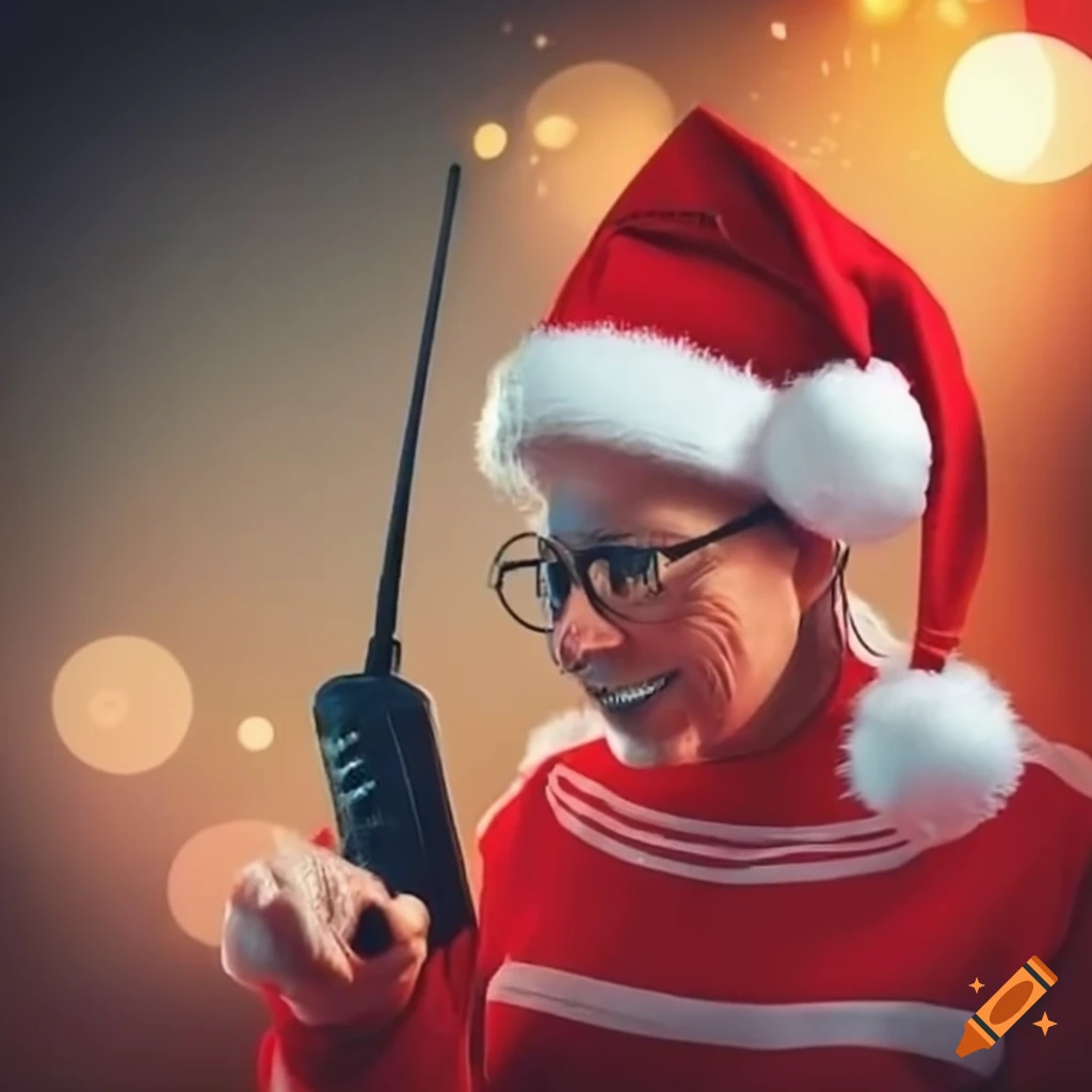 Ham radio operator celebrates christmas on Craiyon