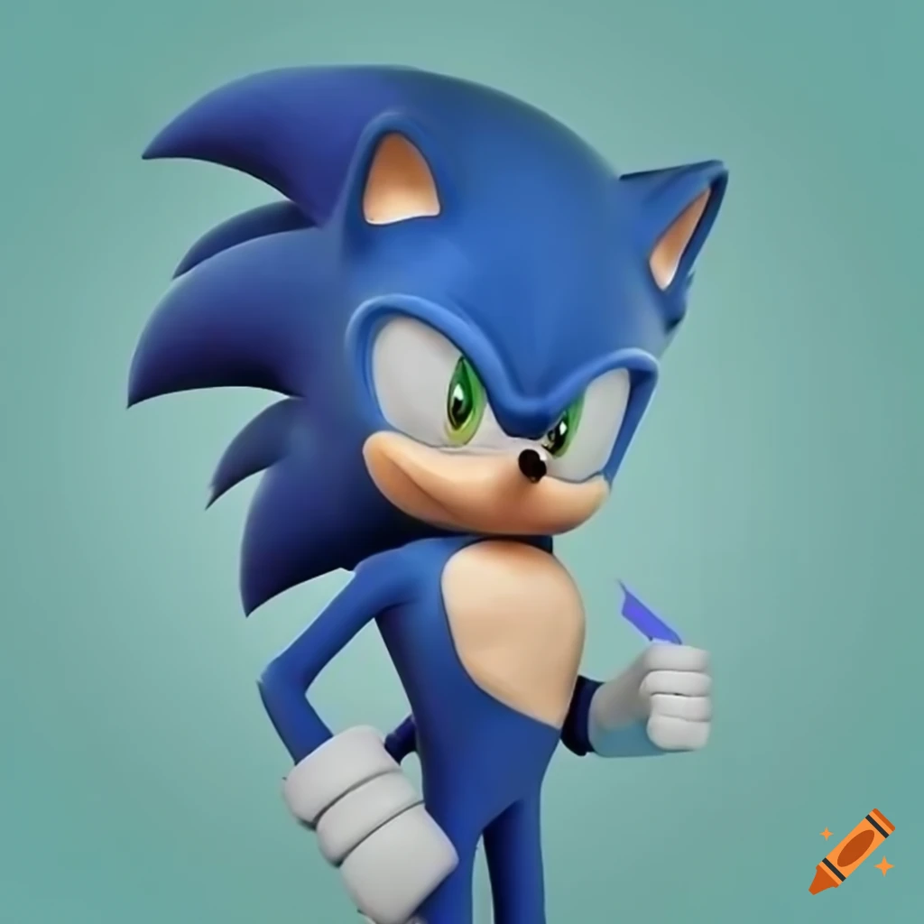 Blue hedgehog speeding in action on Craiyon