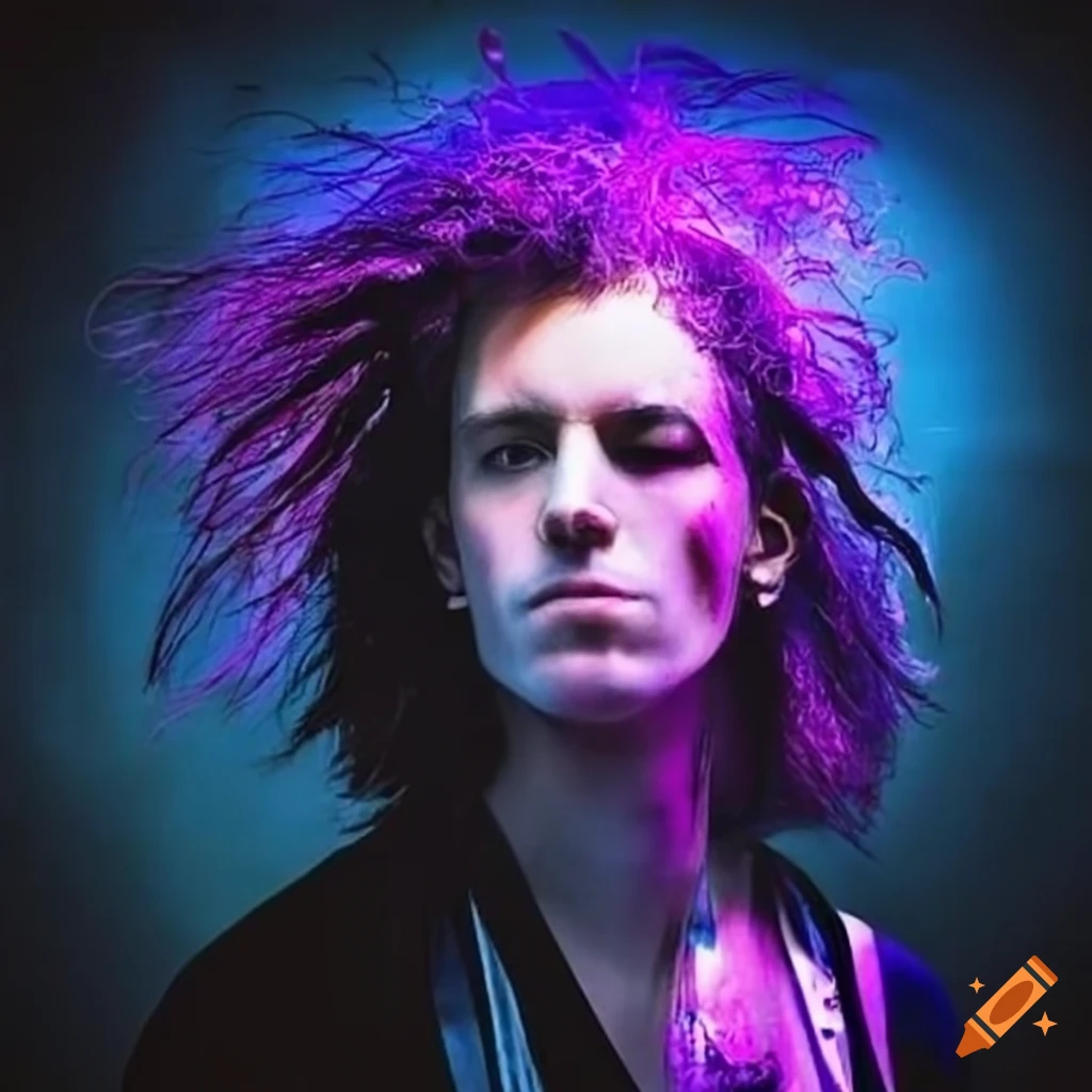 Rock star performing on stage on Craiyon