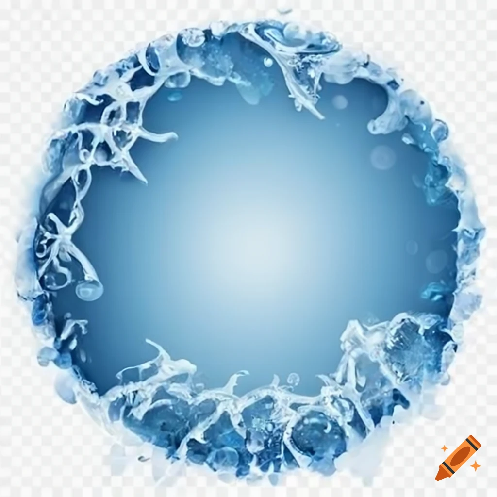 Frozen icicles in a round circle frame on Craiyon