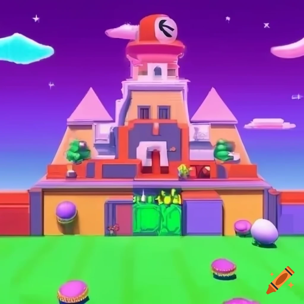 Classic and colorful environment inspired by the mario universe on Craiyon