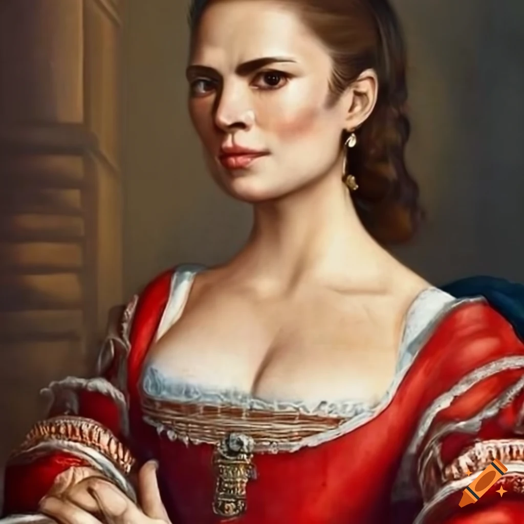 Renaissance Portrait Of Hayley Atwell In A Red Dress On Craiyon