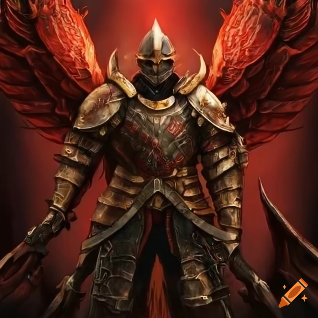 Fierce warrior in detailed fallout-inspired armor with a vibrant red ...