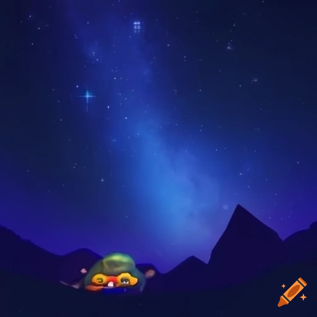 Nintendo 64 style night sky with stars on Craiyon