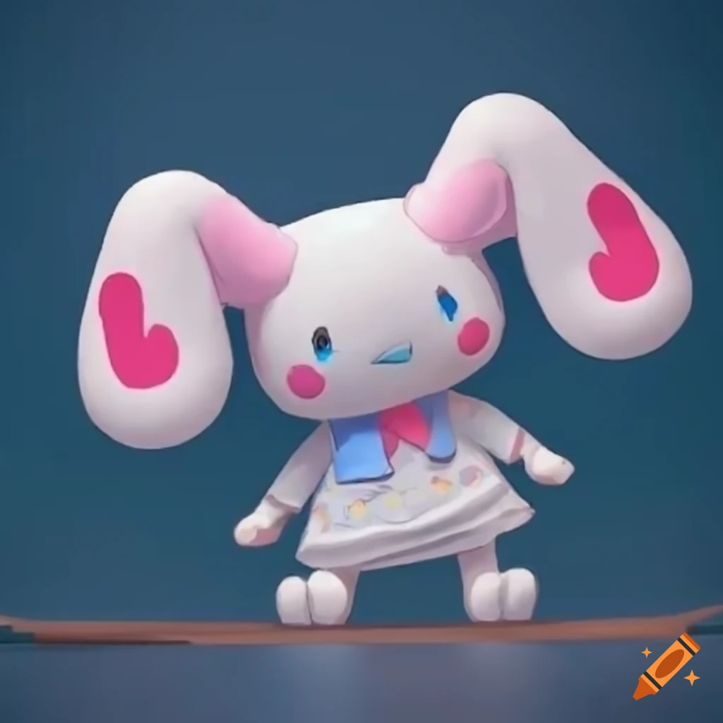 Cinnamoroll doing a kickflip with style on Craiyon