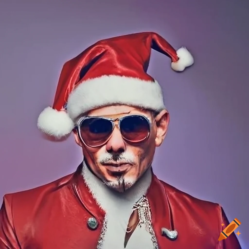 Pitbull the rapper dressed as santa on Craiyon