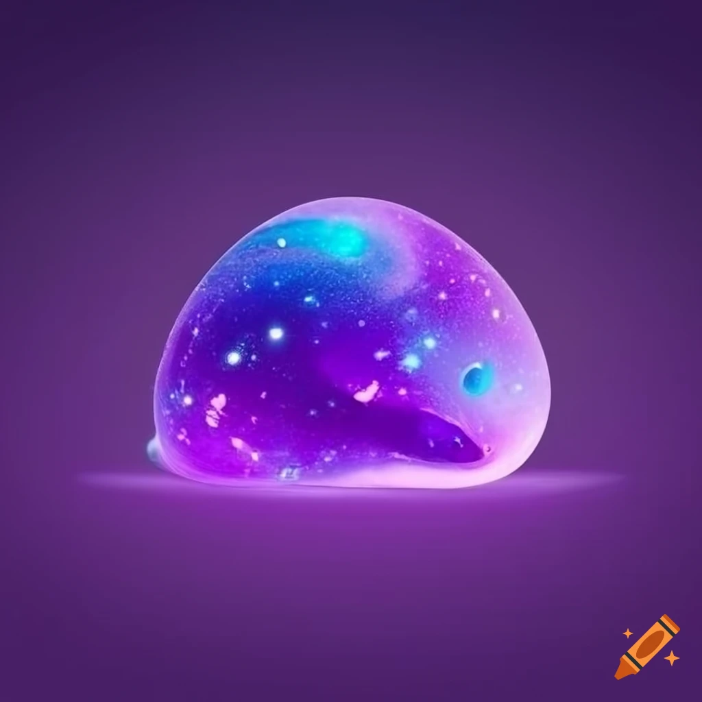 Sparkly violet slime blob with galaxy inside body, inspired by dungeons ...