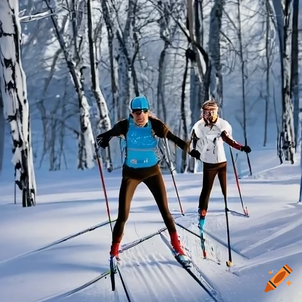 Cross-country skiing practice course voucher on Craiyon