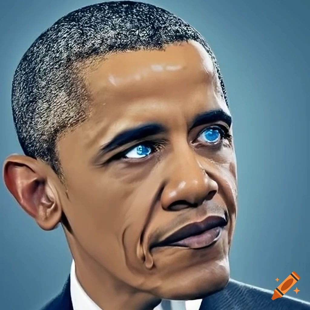 Barack obama with blue eyes on Craiyon