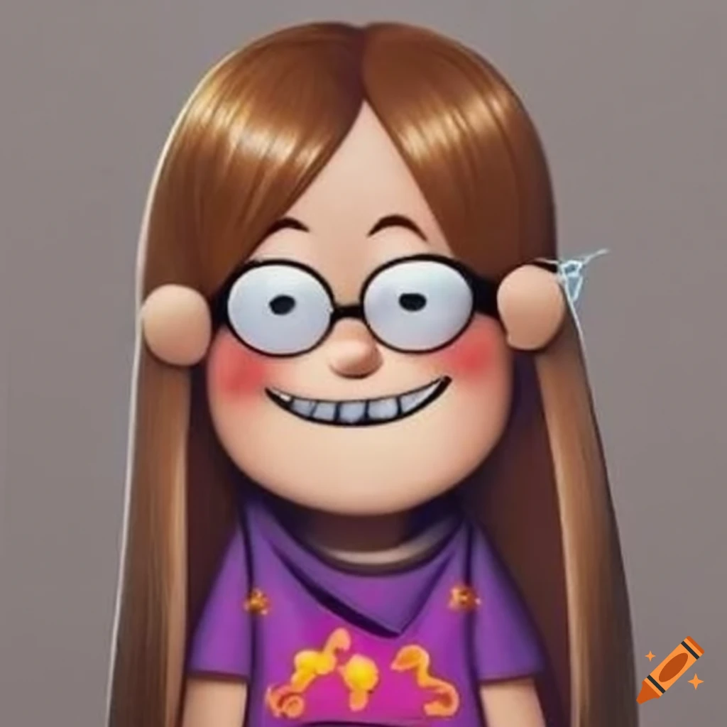 Blonde-bangs-hair mabel pines on Craiyon