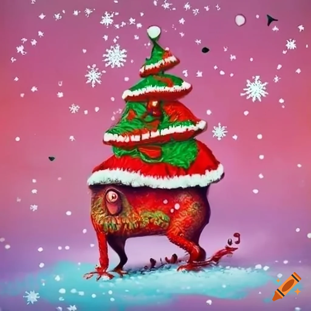 Quirky christmas card design on Craiyon