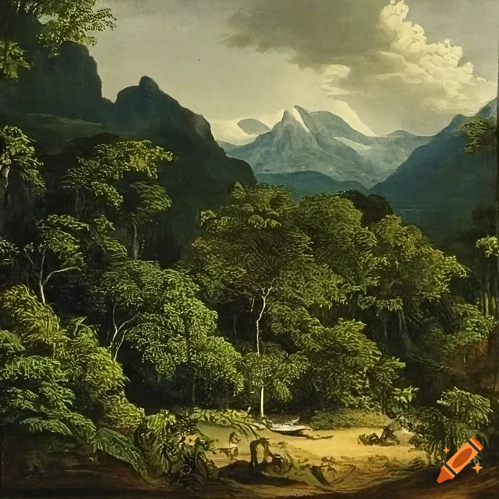 Tropical forest valley between mountains by Johann Moritz Rugendas on ...