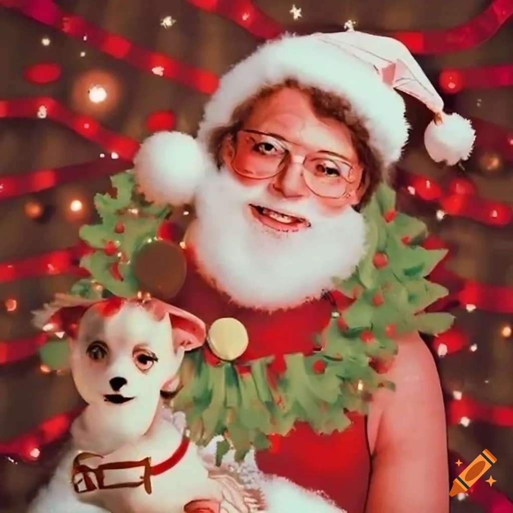 Tacky retro christmas card on Craiyon