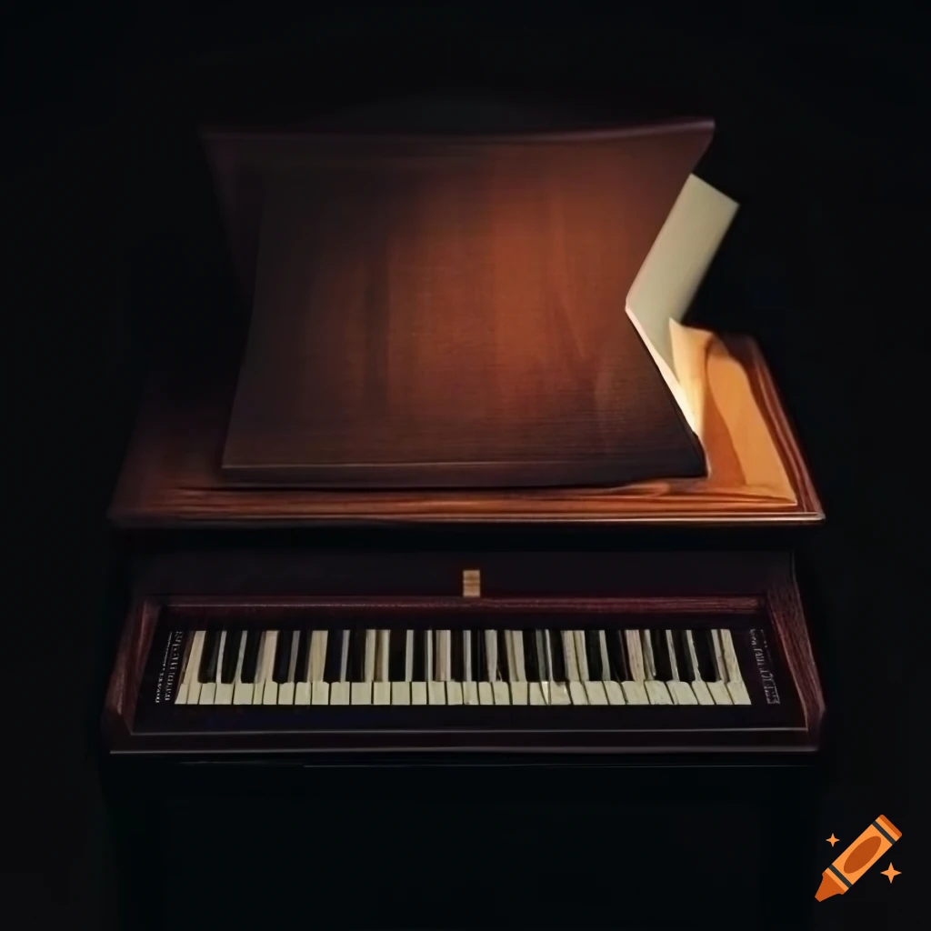 Cover of a piano book on Craiyon