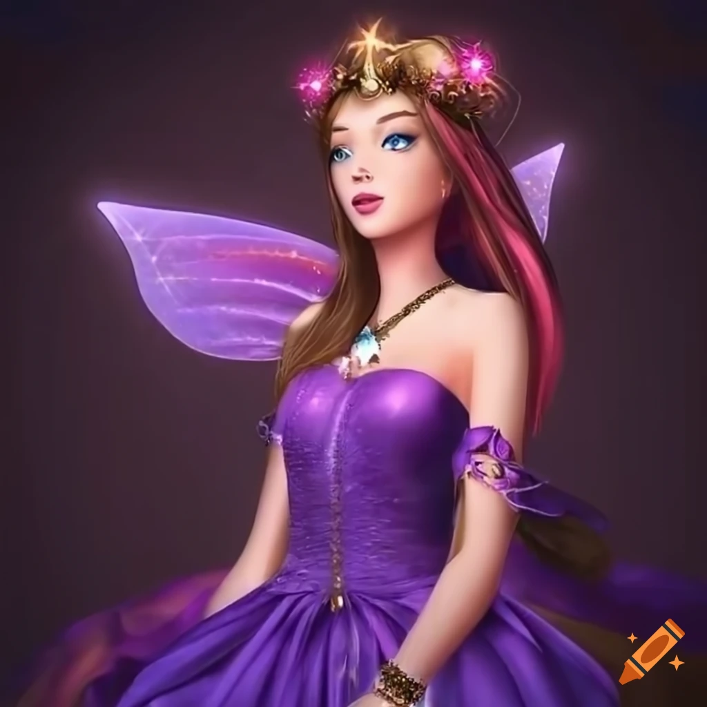 Glamorous fairy with celestial flame crown and golden wings on Craiyon