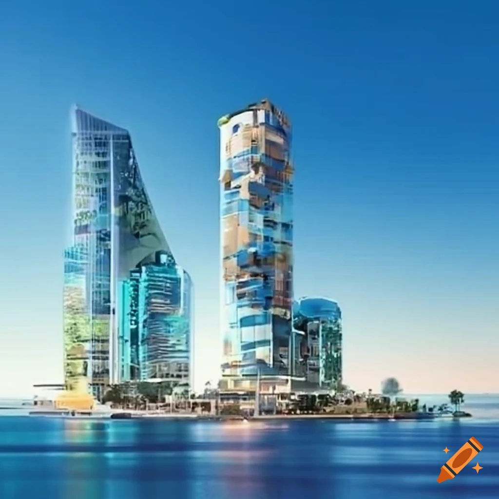 San Diego in 2050 with palm trees, holograms, and a futuristic urban ...