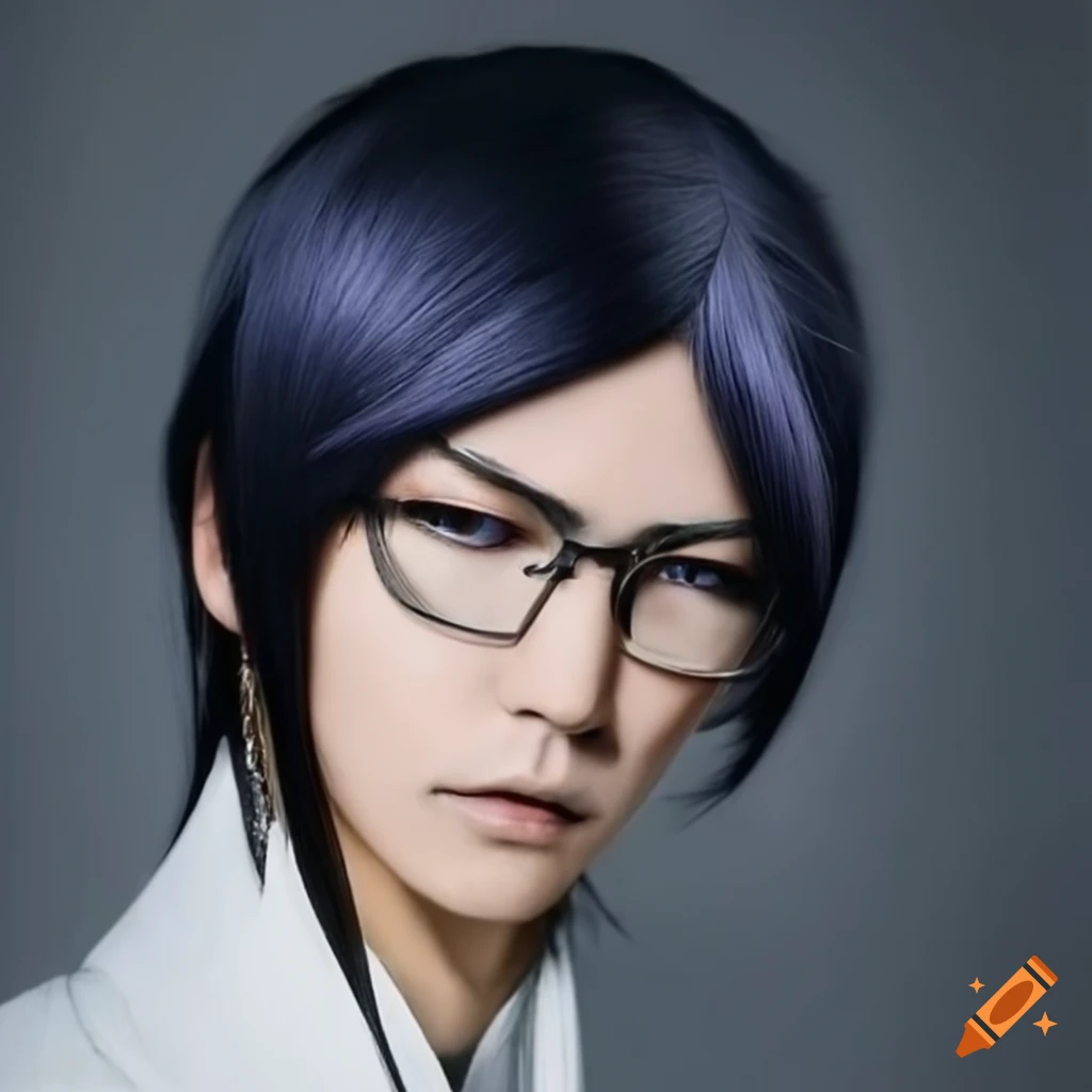 Ryo Yoshizawa as Uryu Ishida from Bleach with blue eyes and black hair ...