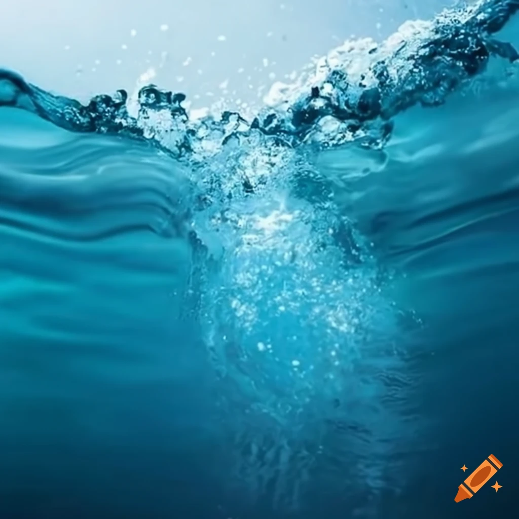 Blue ocean splash on Craiyon