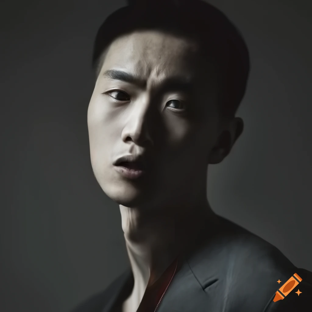 Confident chinese man looking at the camera on Craiyon