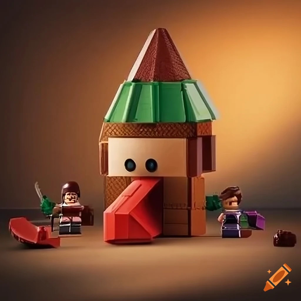 Surreal strange toys like trucks, dolls, legos, houses, soldiers ...