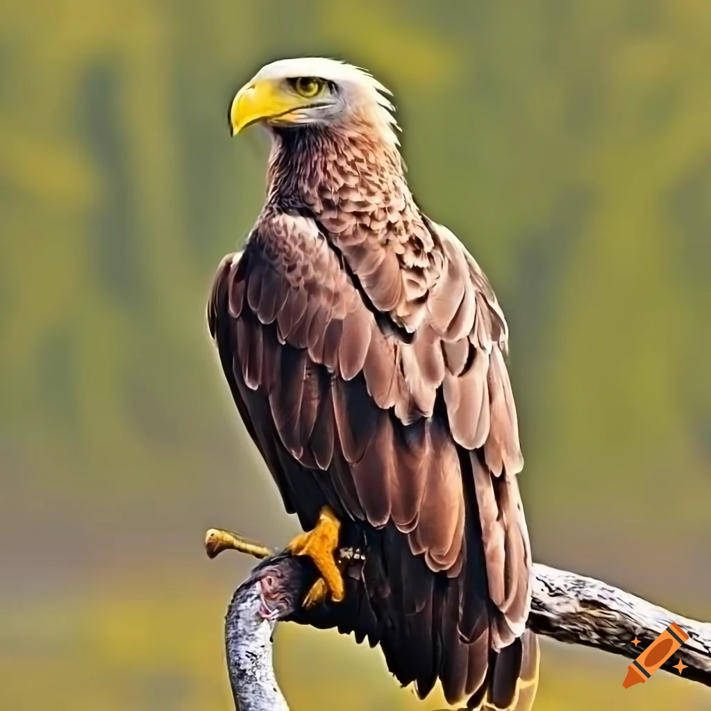 Perched eagle on Craiyon
