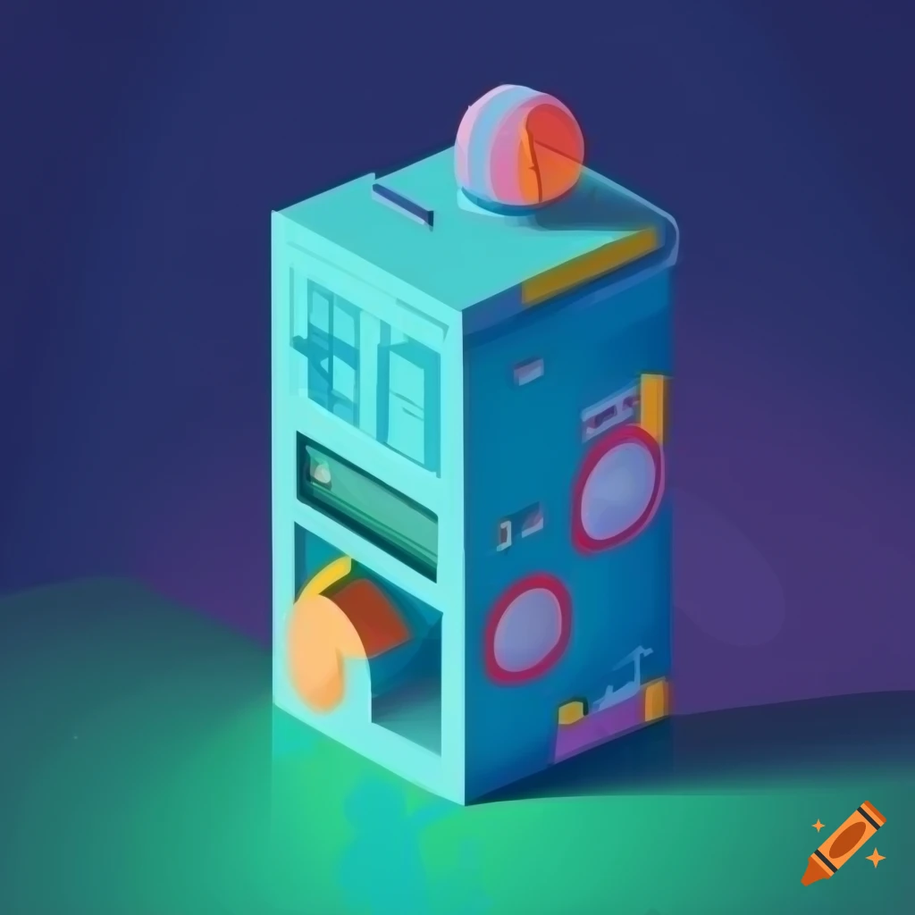 Vivid colored isometric vector illustration of file conversion on Craiyon