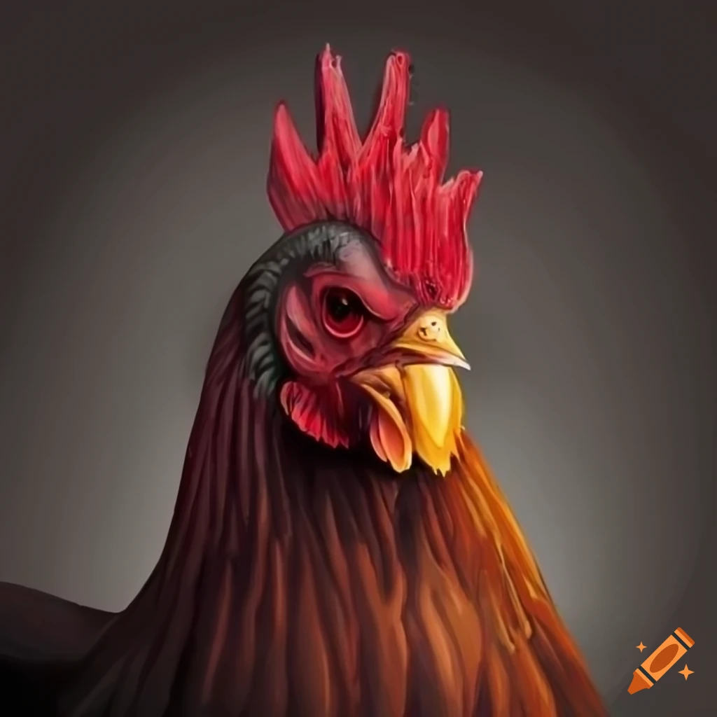 Gothic illustration of a victorian vampire chicken on Craiyon