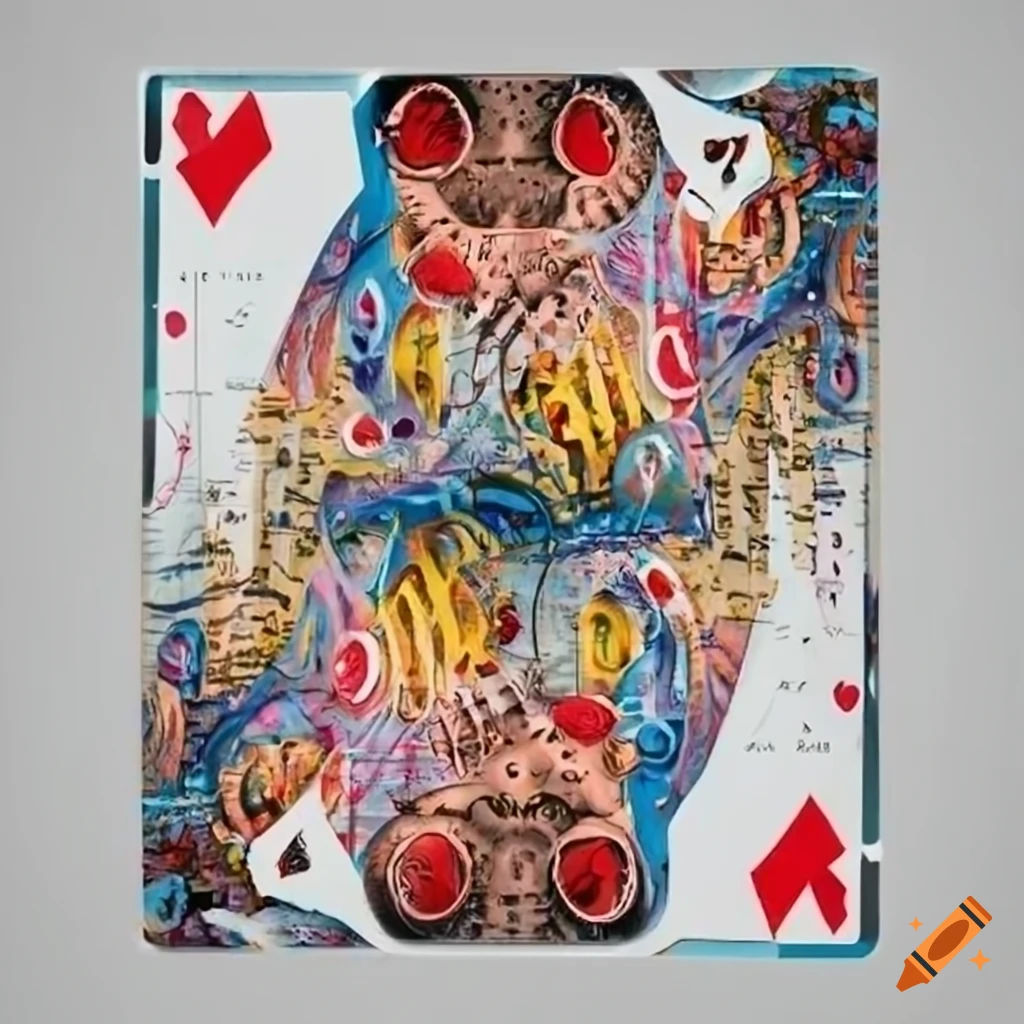 Surreal ace of spades playing card with imaginary graphics on Craiyon