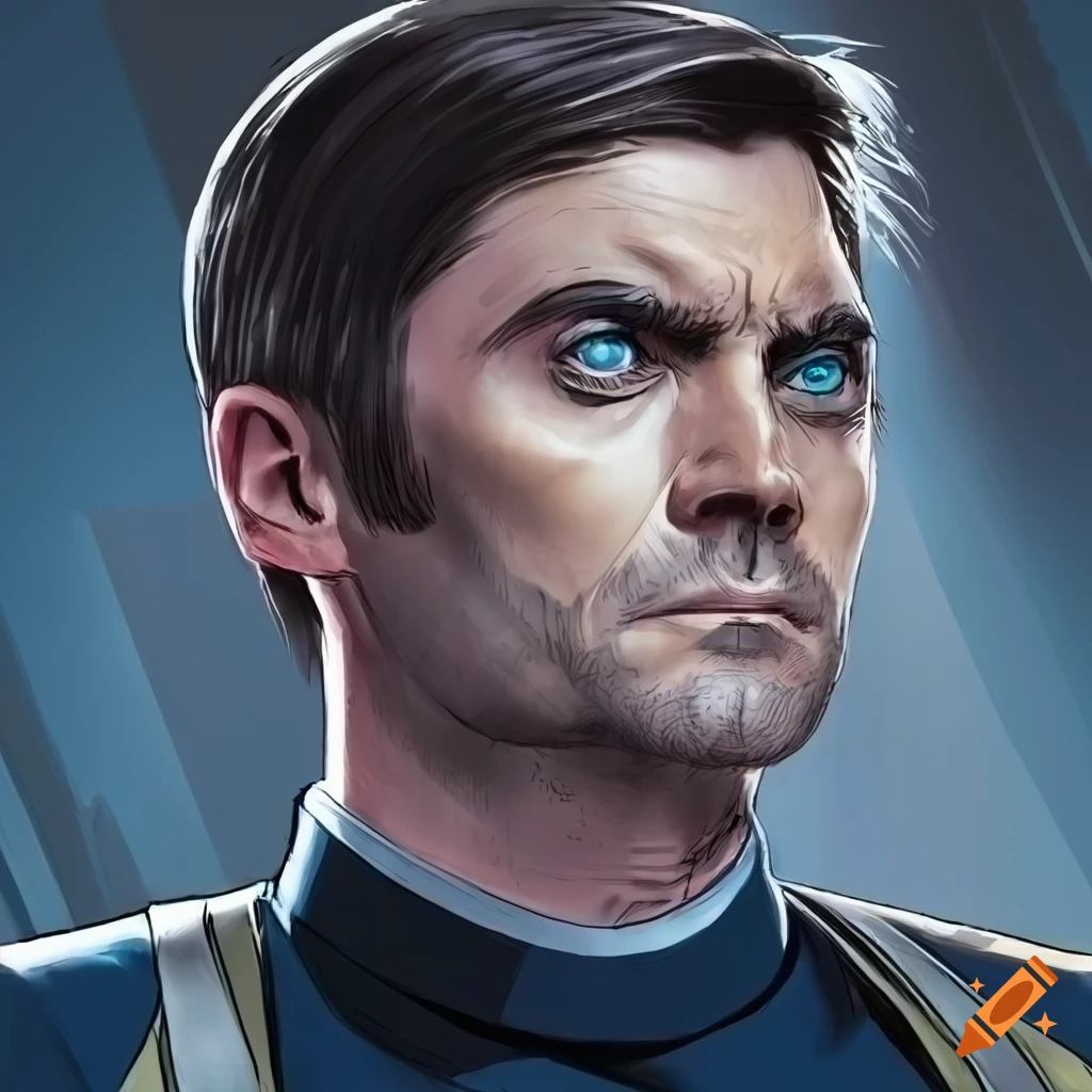 Wes Bentley as a Star Trek Discovery character on a comic book cover on ...