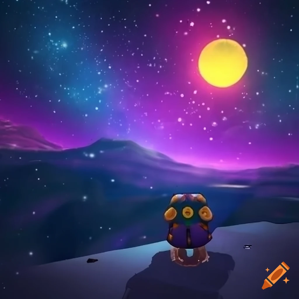 Nintendo 64 style night sky with stars on Craiyon