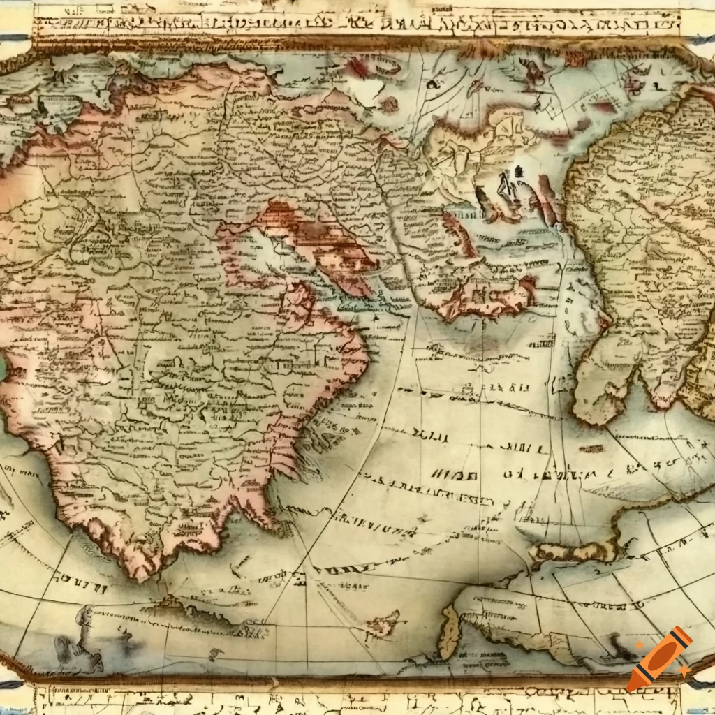 Antique fantasy map on Craiyon