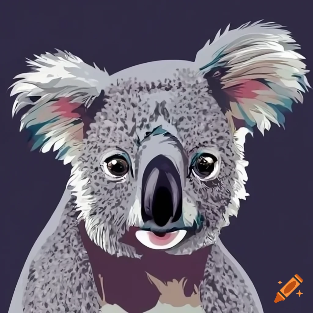 Portrait of a cute majestic koala head on Craiyon