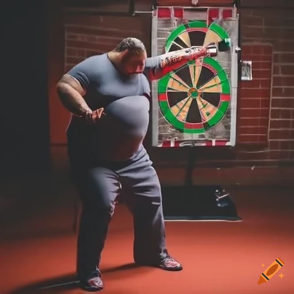 Man playing darts on Craiyon