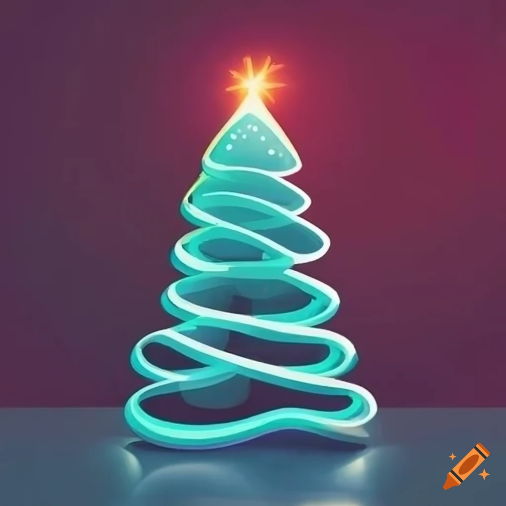 Retro wave christmas tree on Craiyon