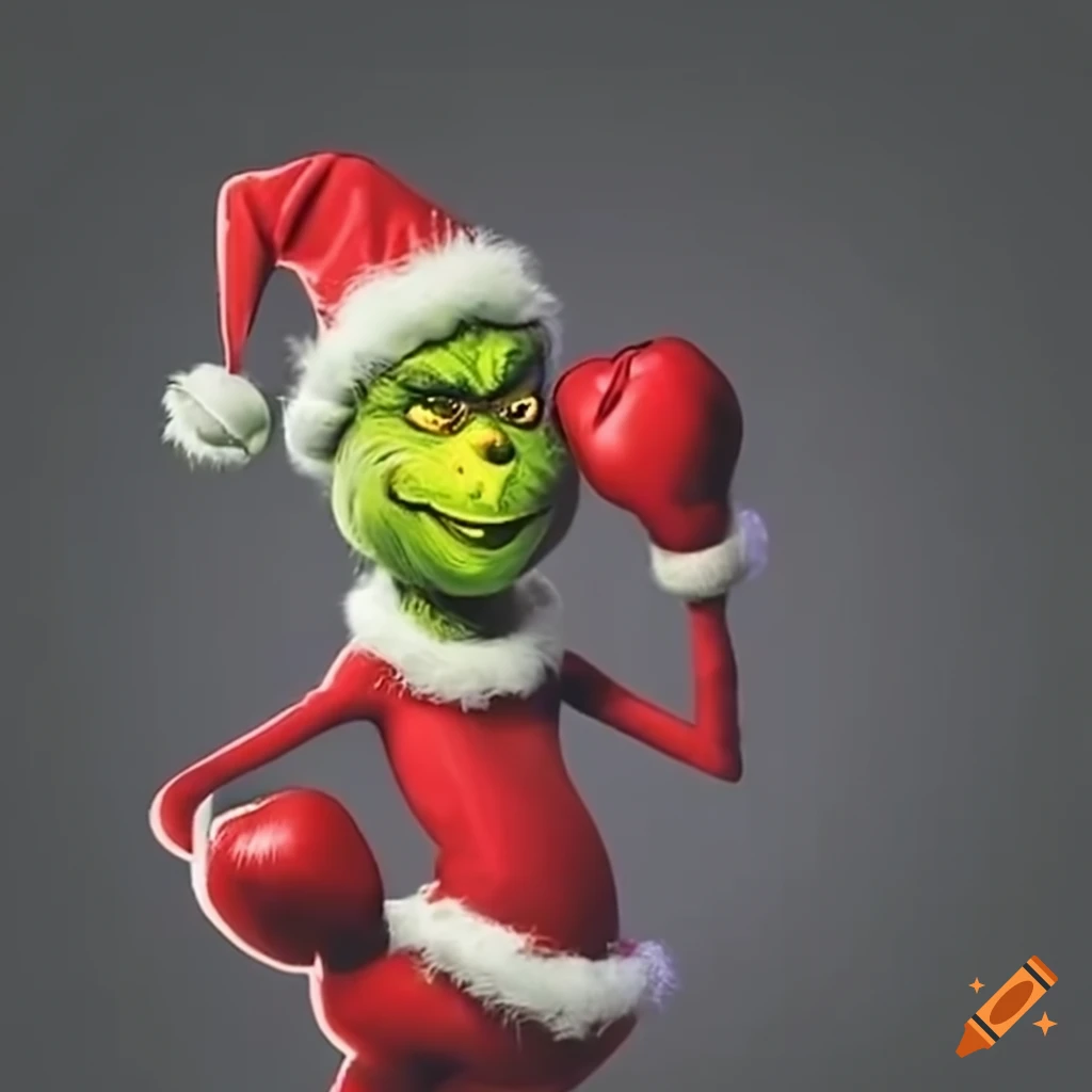Santa boxing the grinch on Craiyon