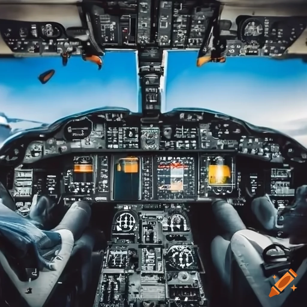 Cockpit of a plane on Craiyon